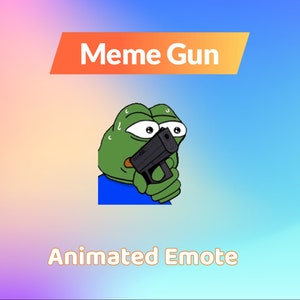 Pepe Meme Gun Animated Emote for Twitch - Pepe Emotes, Animated Emote ...