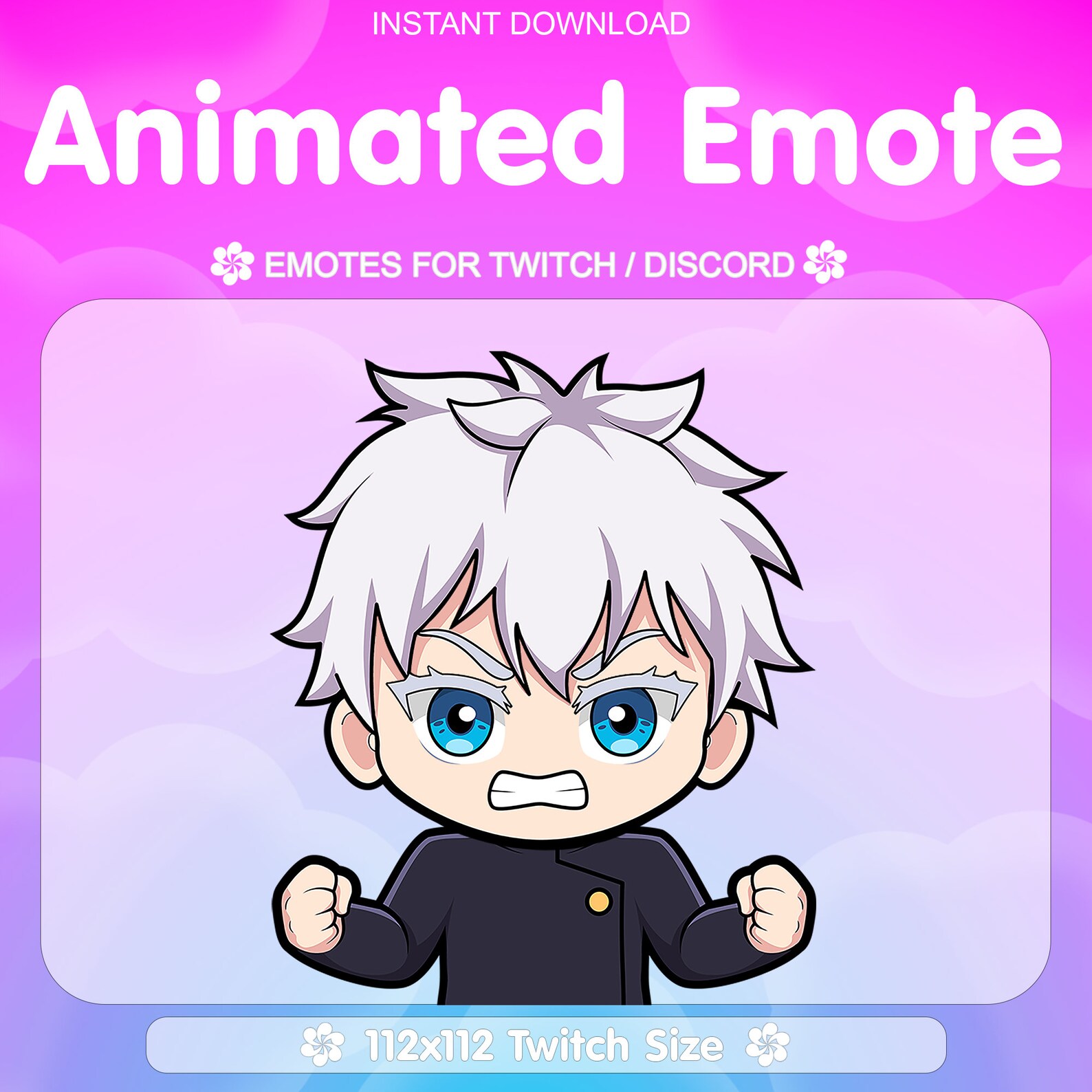 Gojo Animated Rage Emote for Twitch - Animated Emote, Twitch Emote ...