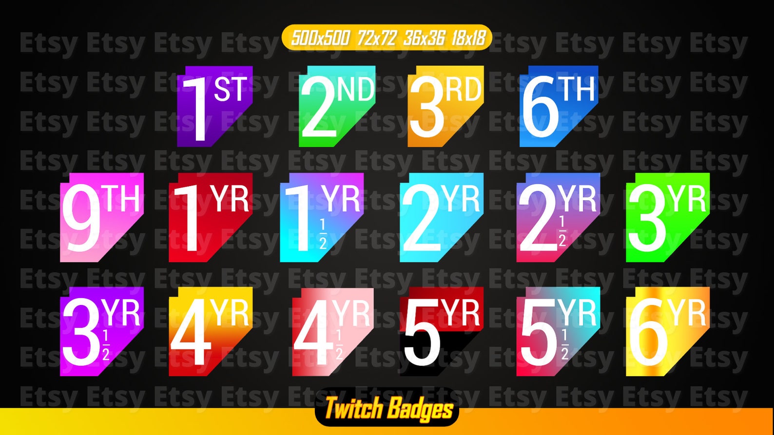 Founder Sub Badges - Twitch Badges, Twitch Emotes, Subscriber Badges ...