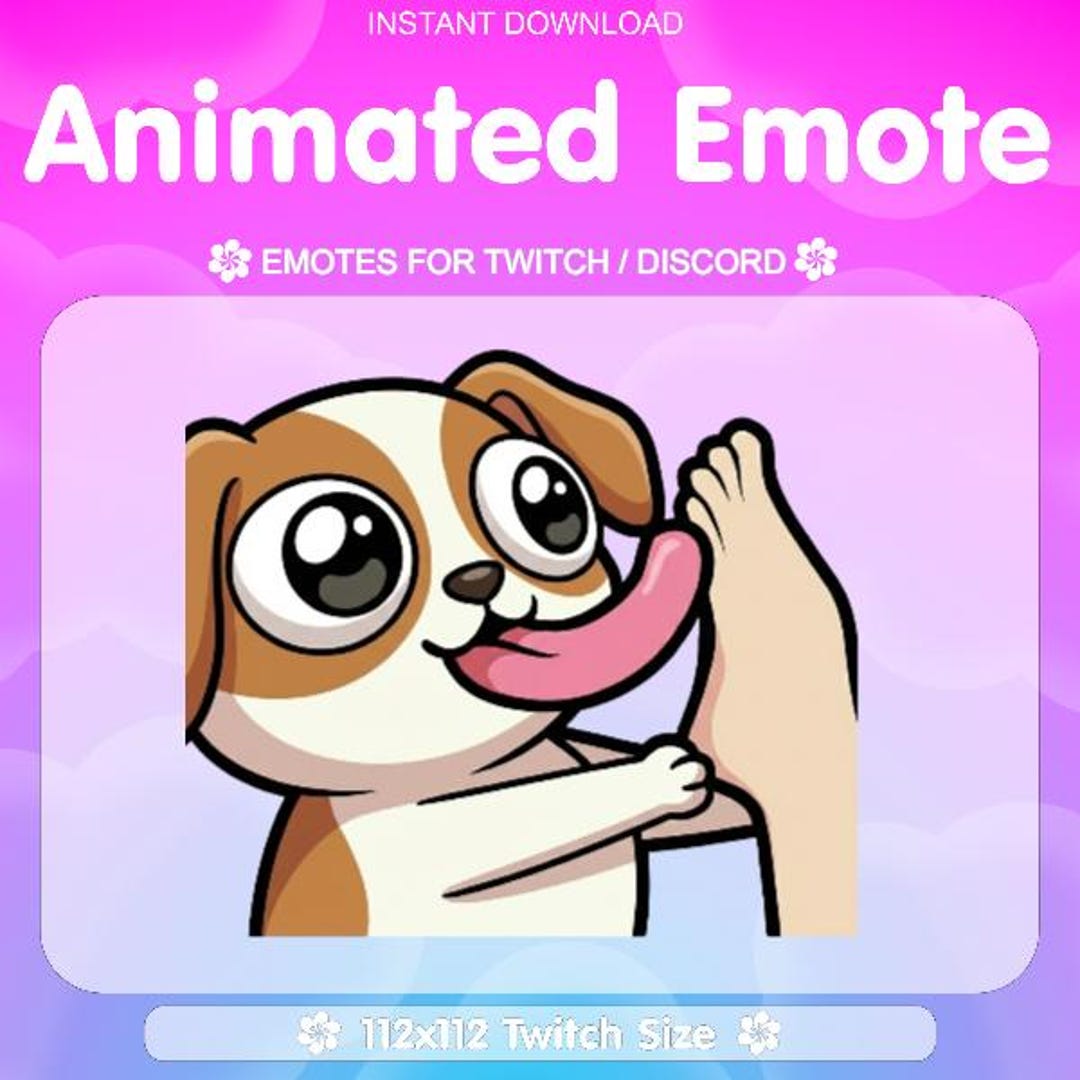 Dog Lick Animated Emote for Twitch - Dog Emote, Animated Dog, Cute ...
