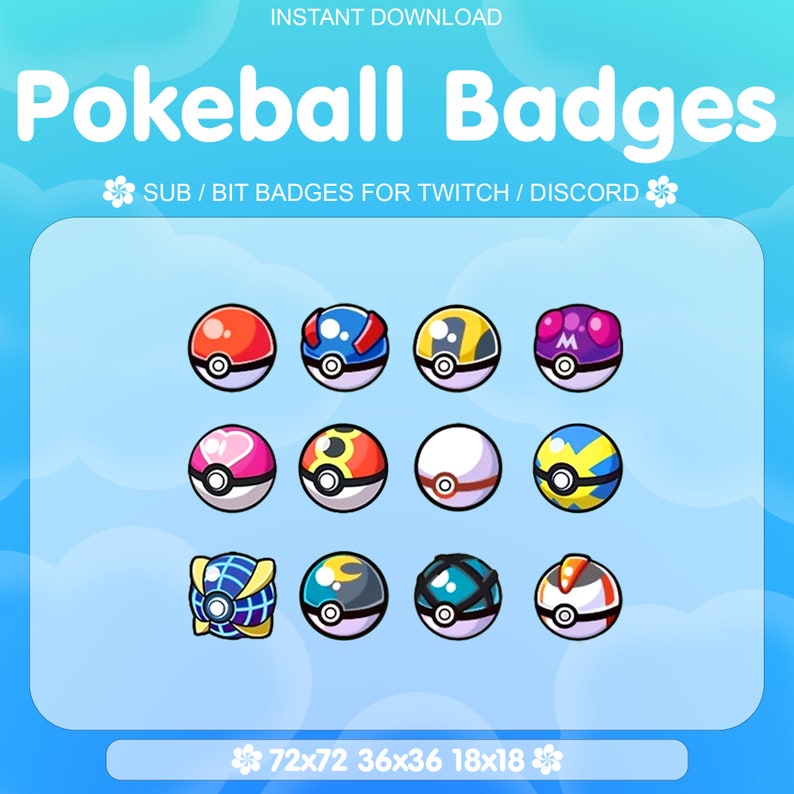 Special Ball Badges for Twitch - 12 Badges, Sub Badges, Cute Badges ...
