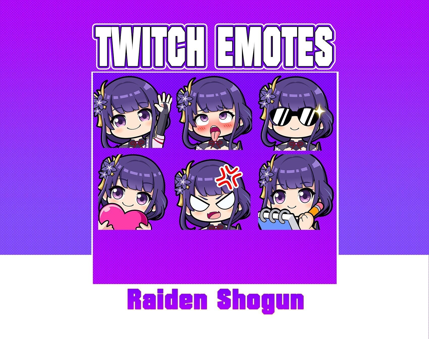 Baal Emotes for Twitch - Raiden Shogun Emotes, Anime Emotes, Emote Pack ...