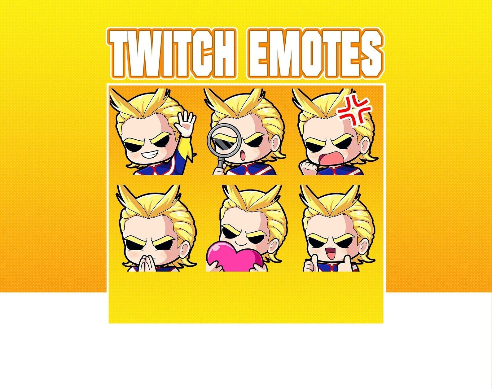 Might Emotes for Twitch - Anime Emotes, My Hero Emotes, Emote Pack ...