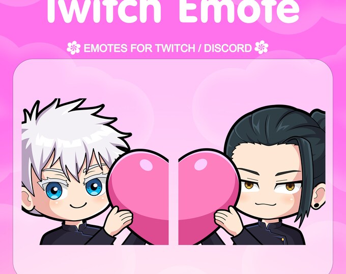 Gojo & Geto Love Emote for Twitch - Gojo, Geto, Anime Emotes, Heart ...