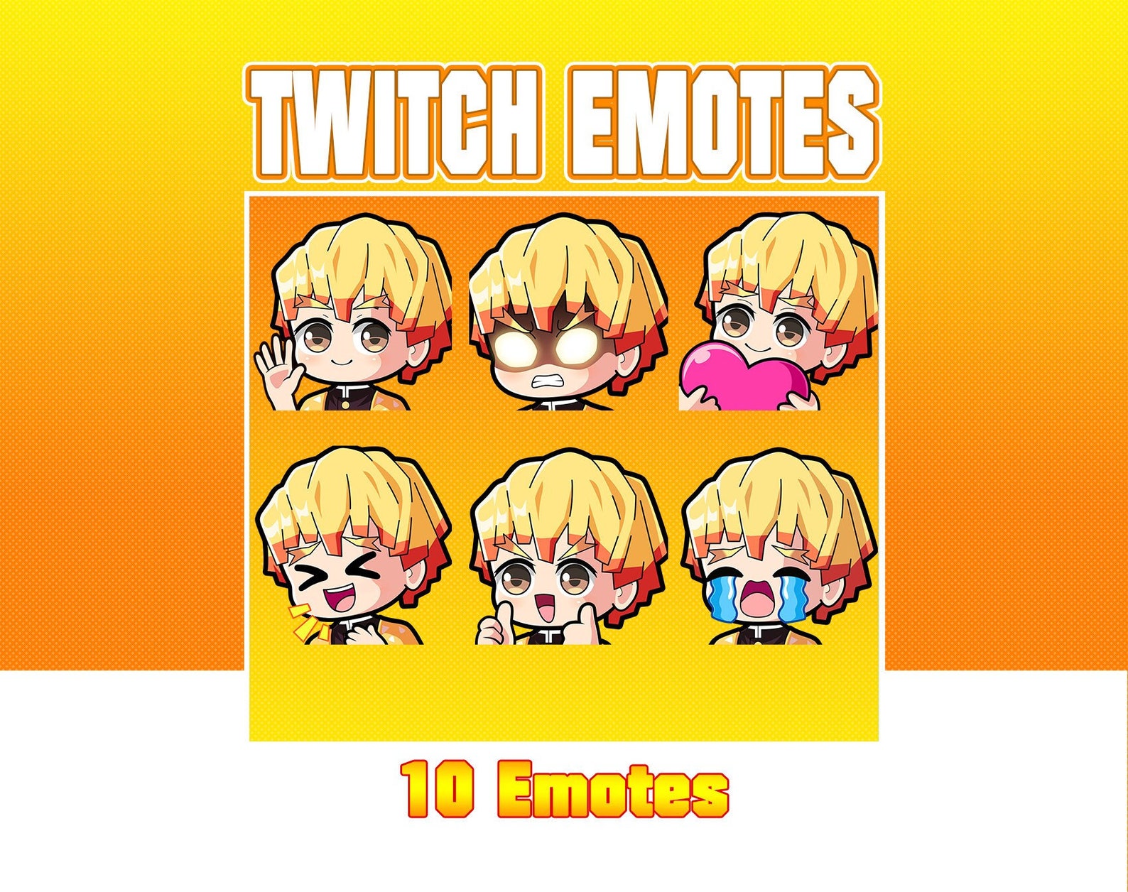 Thunder Slayer Emote Pack ( 10 Emotes!! ) for Twitch - Anime Emotes ...