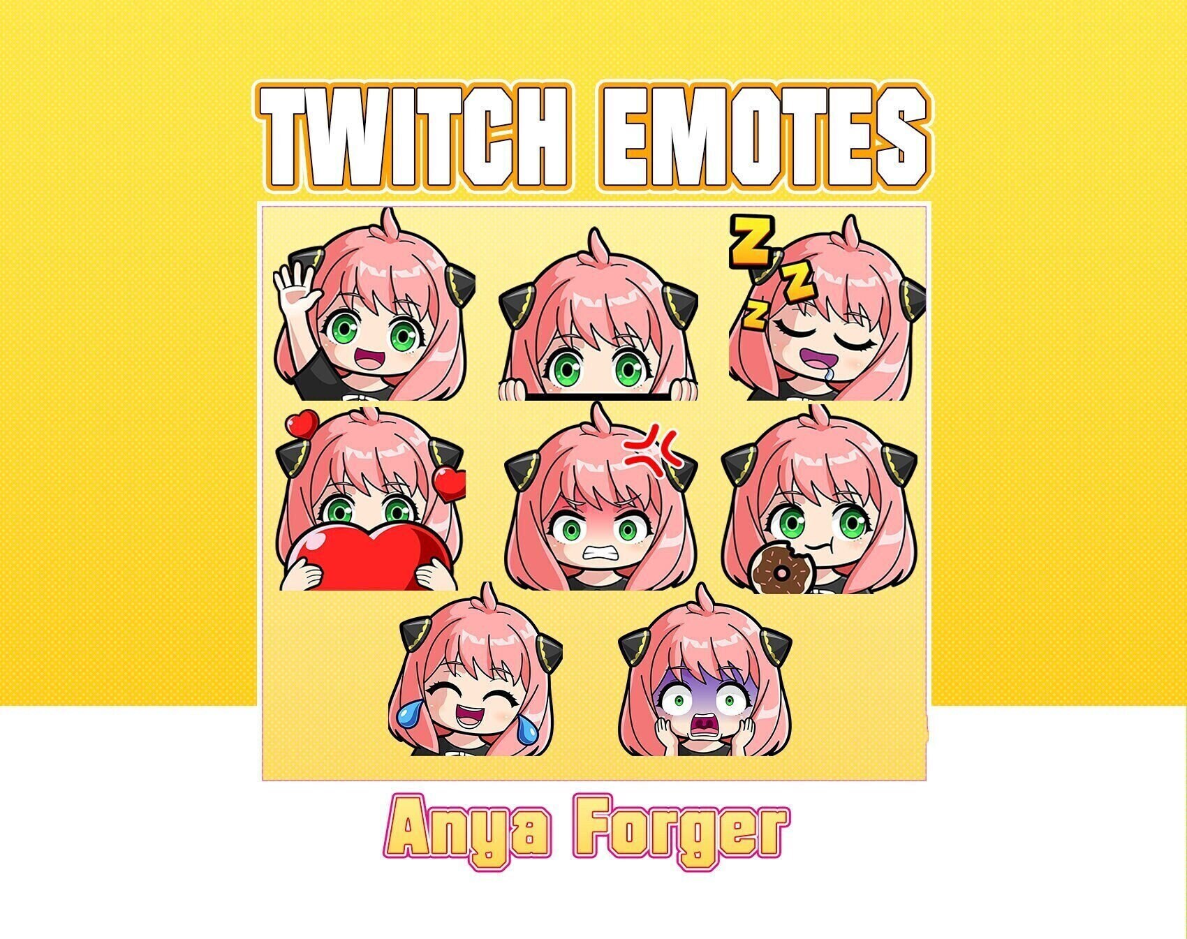 Anya Emotes for Twitch Spyxfam Emotes, Anime Emotes, Cute Emotes ...