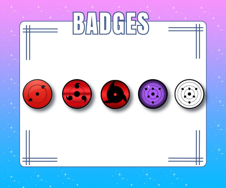 Anime Sub Badges for Twitch Anime Eyes, Kyo, Sharing, Rinne, Red Eyes ...