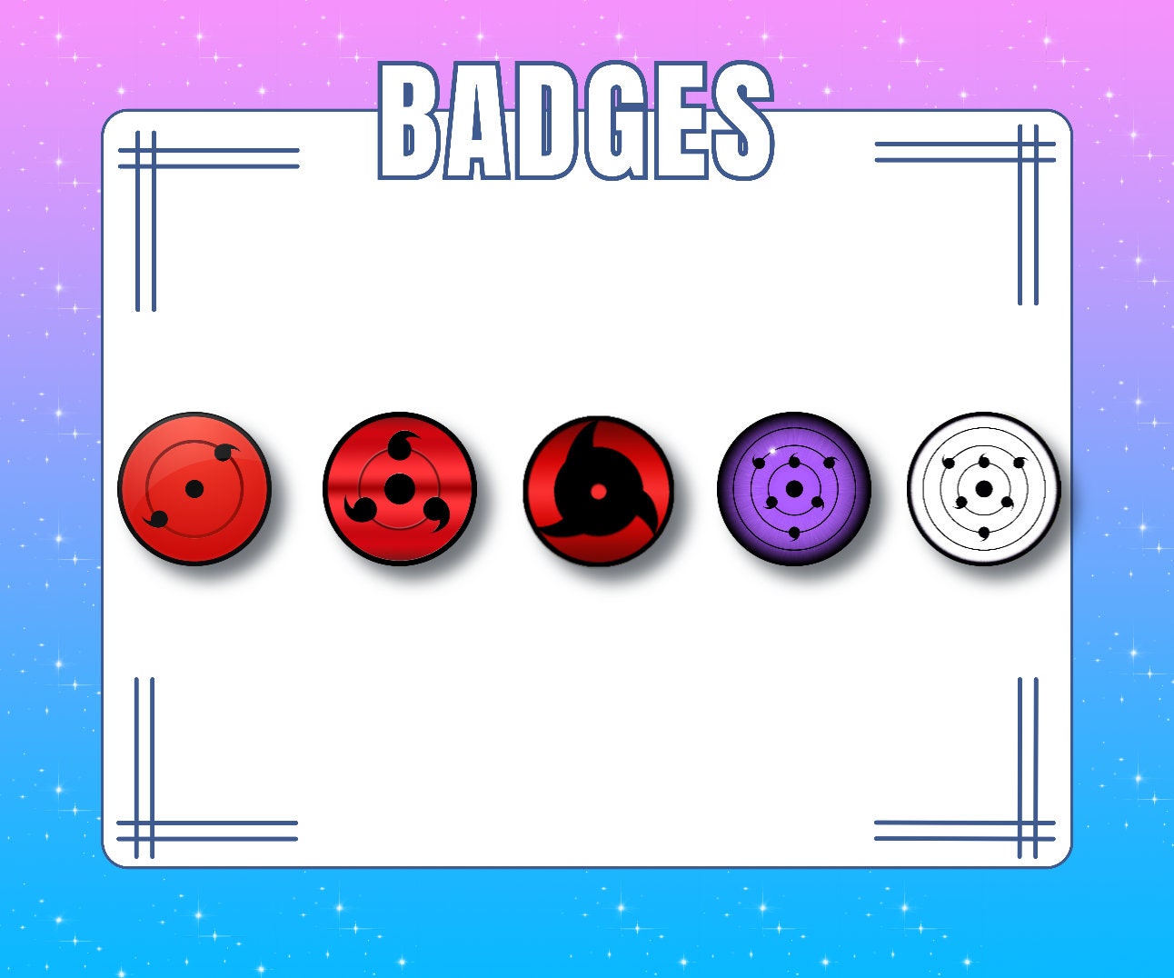 Anime Sub Badges for Twitch Anime Eyes, Kyo, Sharing, Rinne, Red Eyes ...