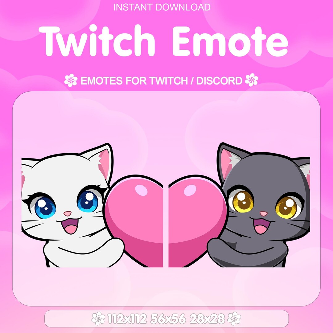 Cat Love Emotes for Twitch Cat Emotes, Cats, Cute, Kawaii, Cute Cats ...