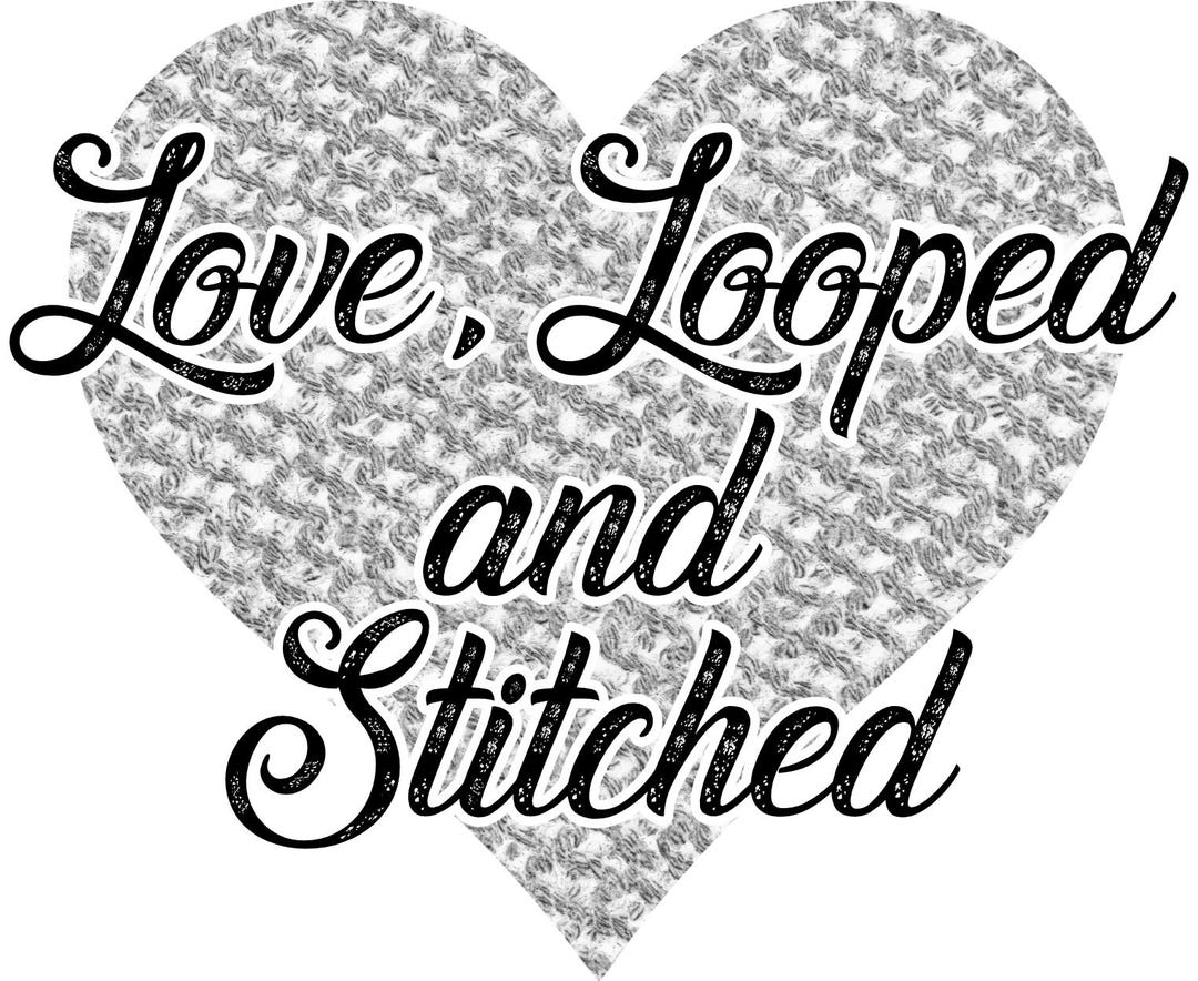 Love Looped and Stitched Crochet Heart SVG File, Digital Download for ...