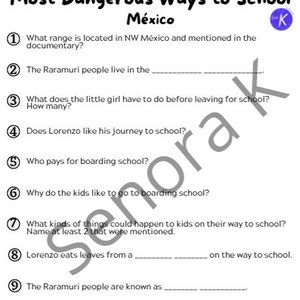 Most Dangerous Ways to School - Mexico Cultural Documentary Questions ...