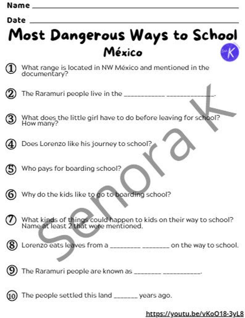 Most Dangerous Ways to School - Mexico Cultural Documentary Questions ...