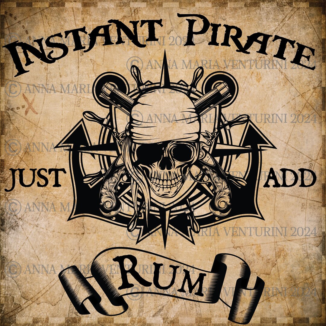 Pirate Skull & Rum Graphic: SVG, PNG, JPG (digital Download) - Etsy
