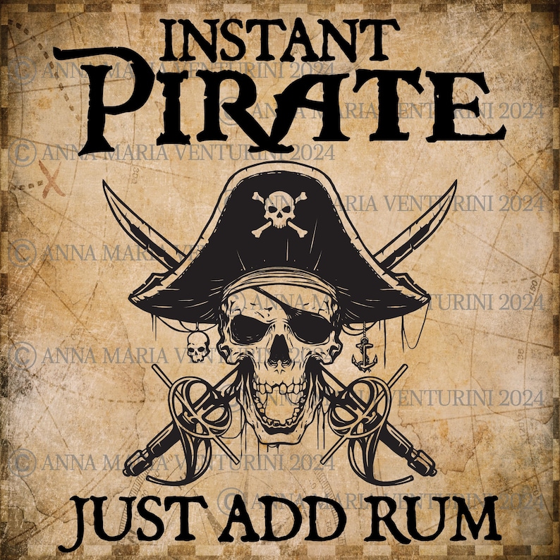 Pirate Skull & Swords SVG: Just Add Rum, Cut File (digital Download) - Etsy