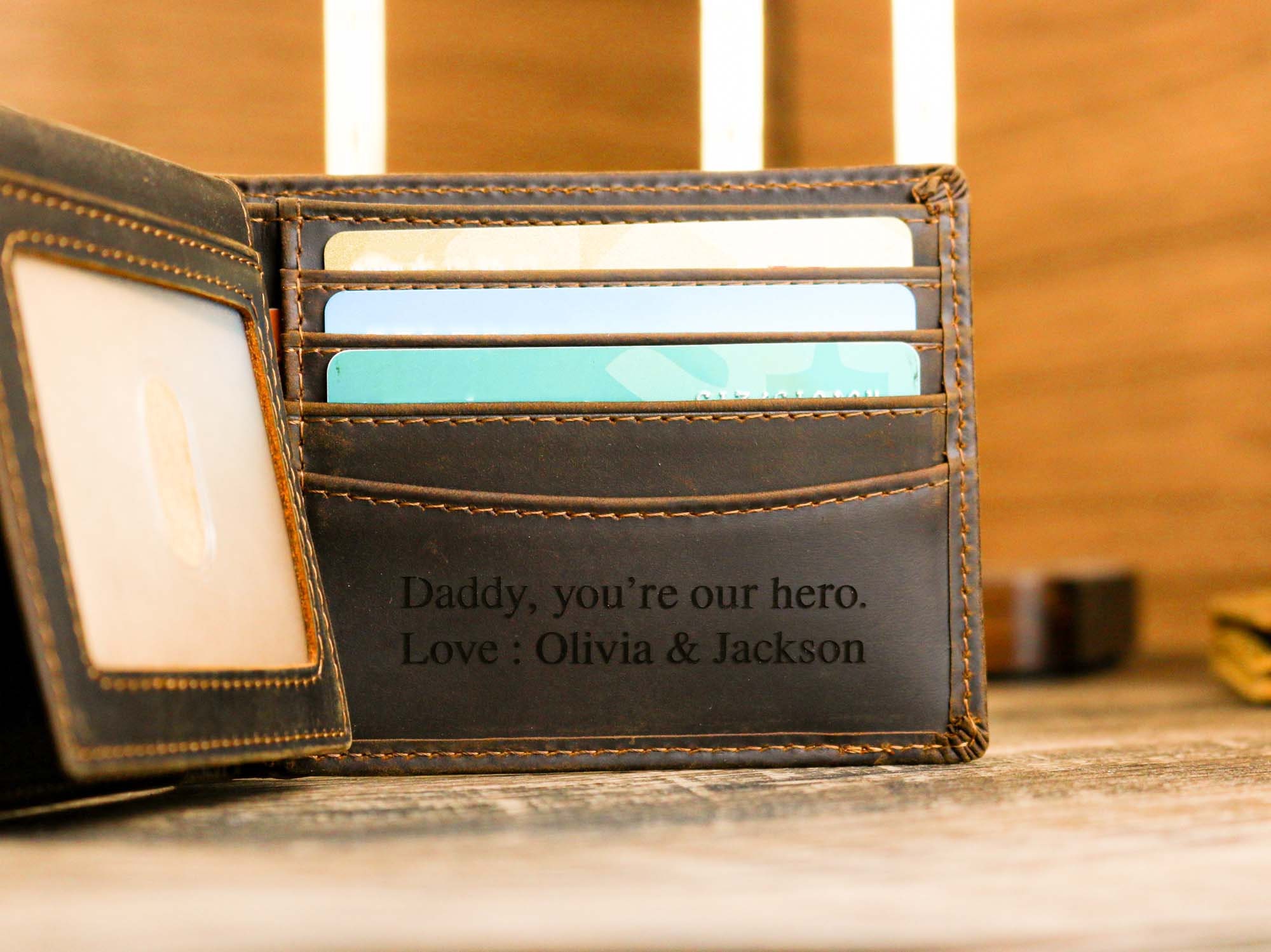 Regalo personalizado del Día del Padre, billetera personalizada de ...