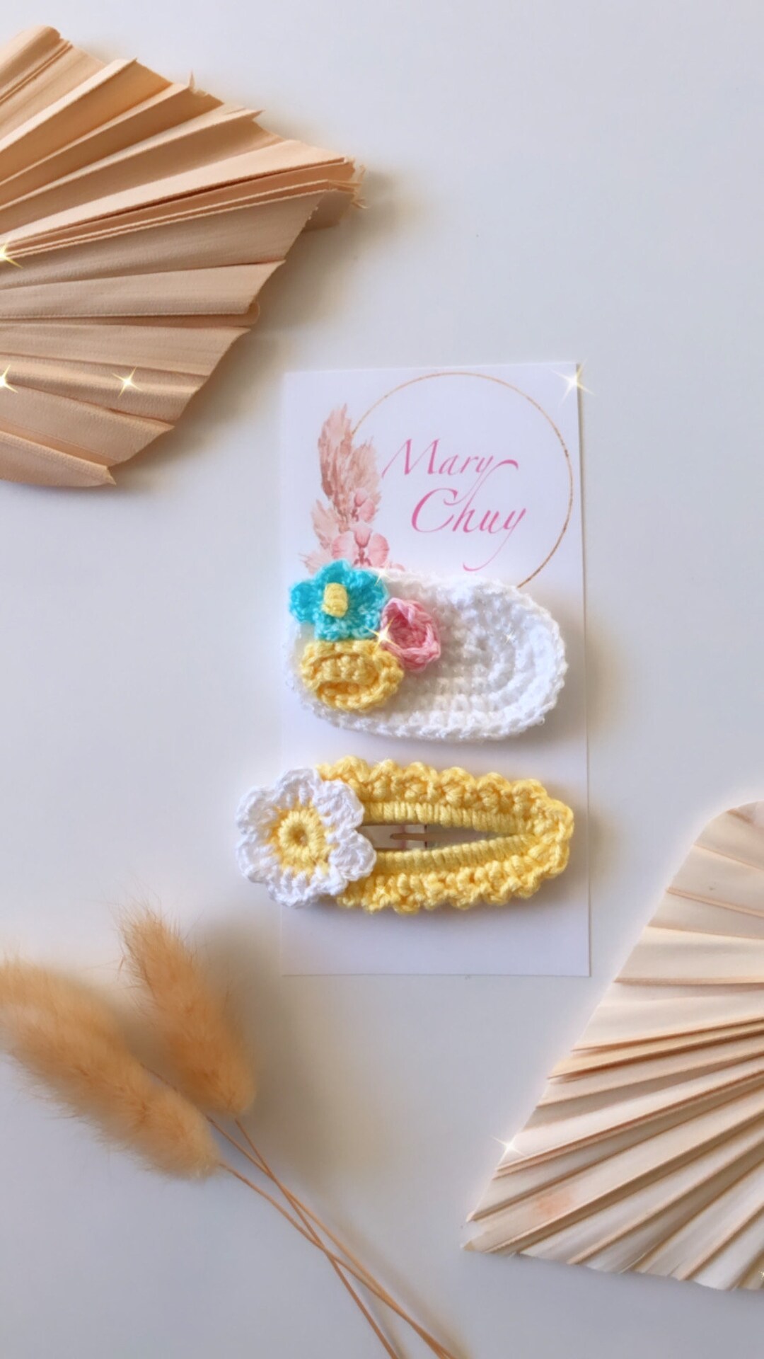 Yellow Crochet Hair Clips Hair Accessories - Etsy