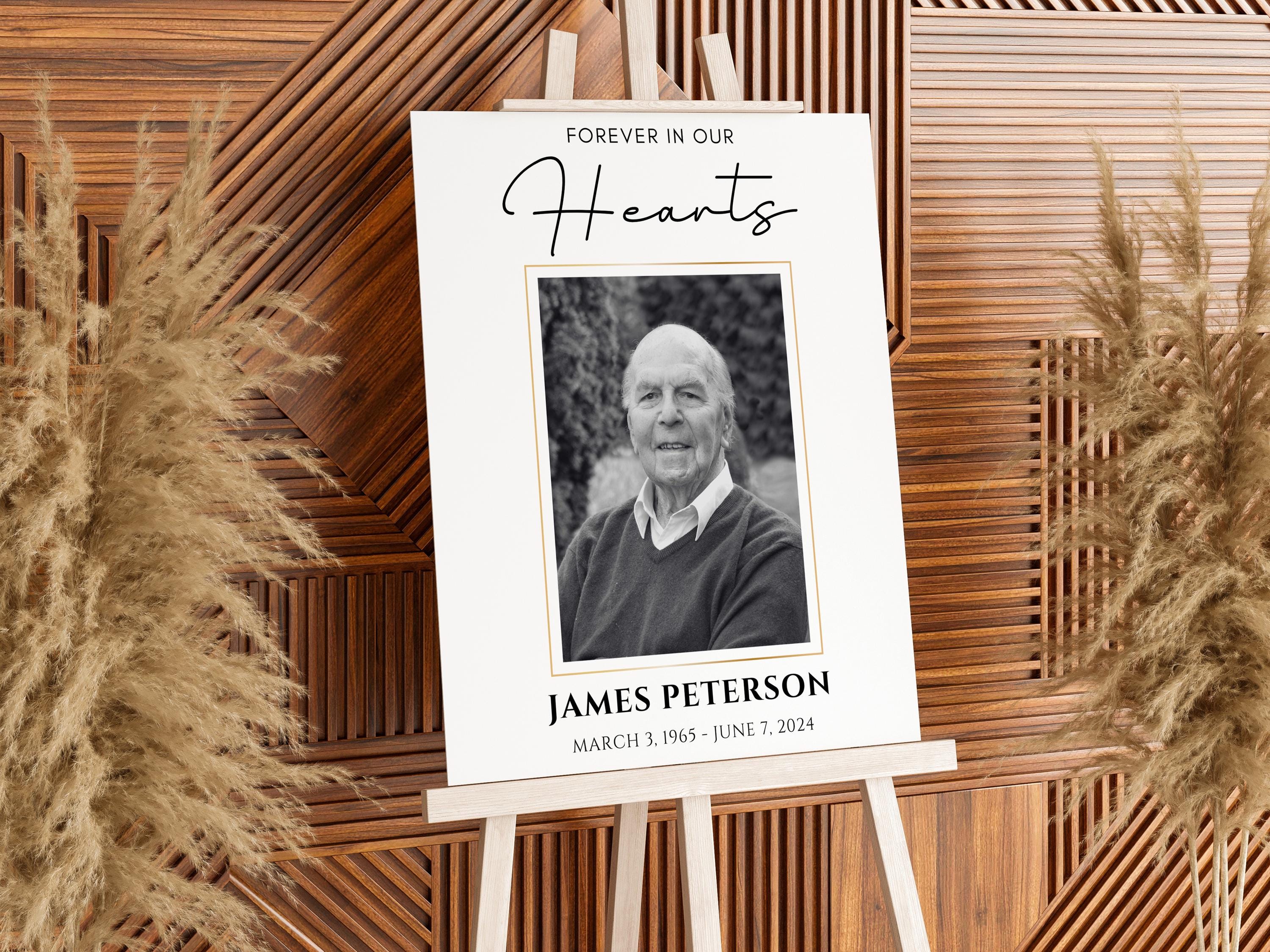 Funeral Poster Funeral Welcome Sign Memorial Sign for Men Obituary ...