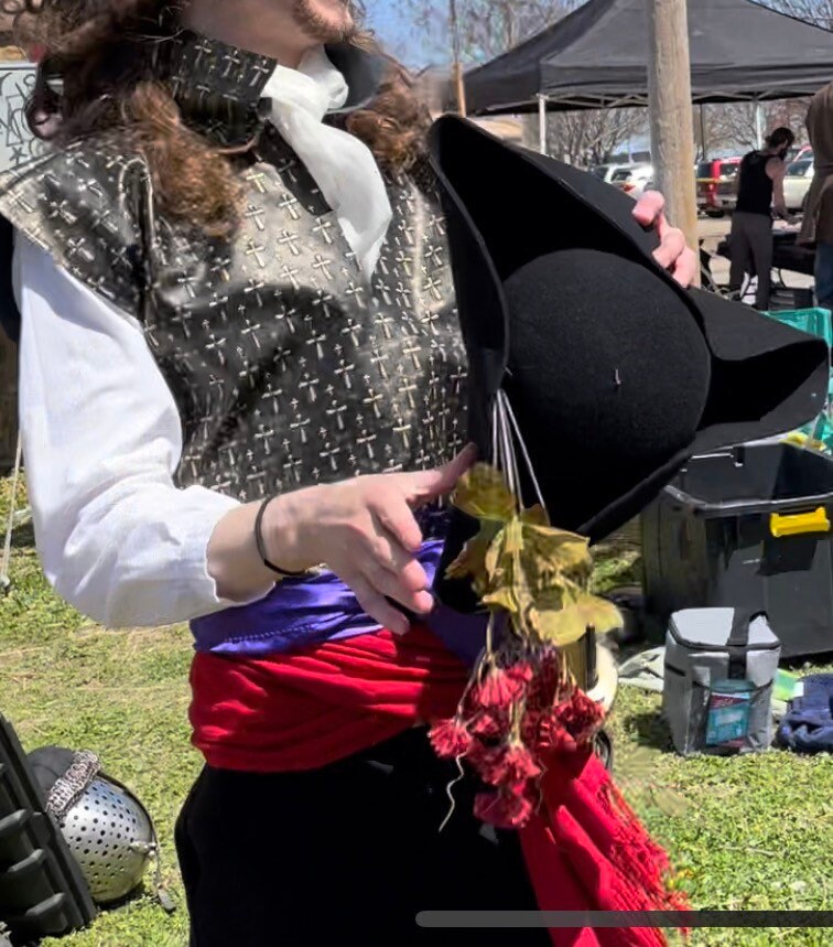 Custom Wool Pirate Hat With Feathers, Jack Sparrow, Poldark, Outlander ...