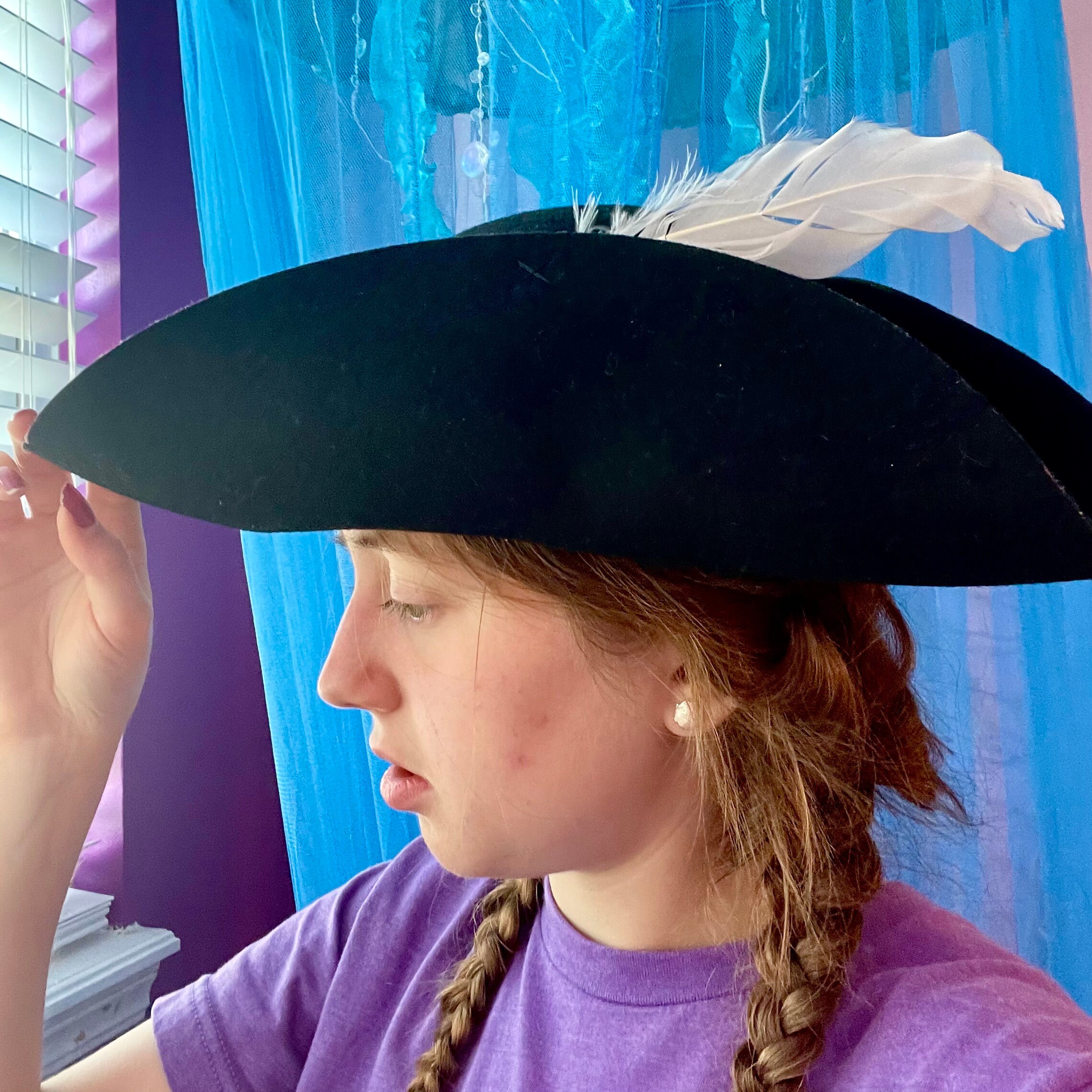 Custom Wool Pirate Hat With Feathers, Jack Sparrow, Poldark, Outlander ...