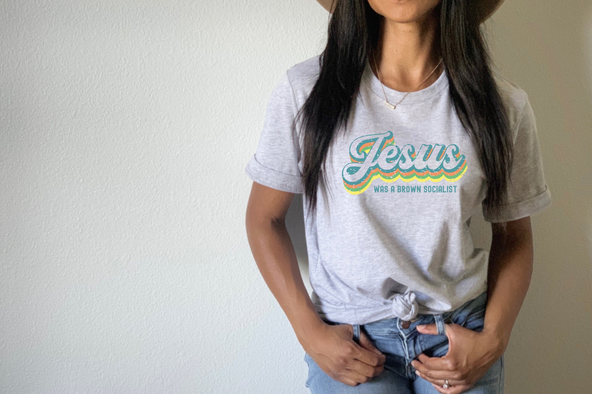 Jesus Was a Brown Socialist Tshirt - Political Shirt - Liberal T-shirt ...