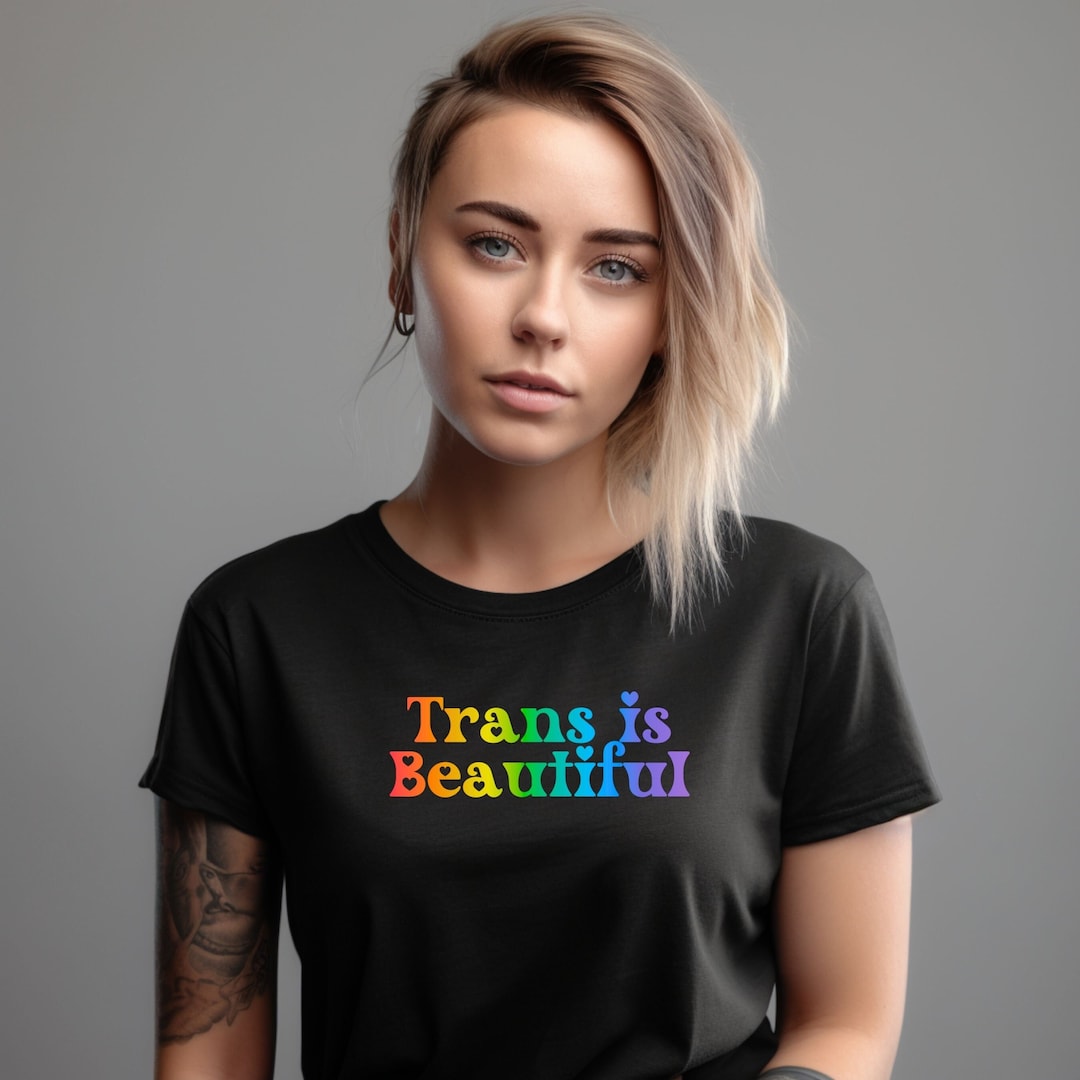 Trans is Beautiful Rainbow Gradient T-shirt for LGBTQ+ Pride - Etsy