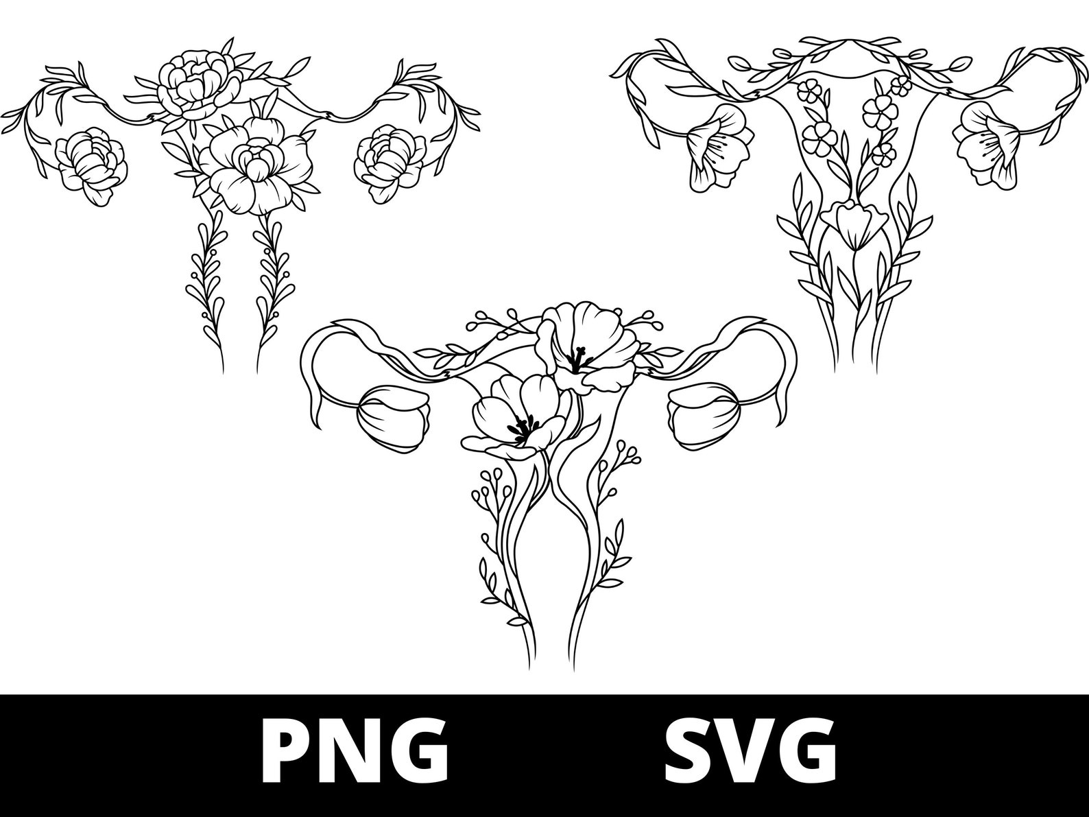 Floral Uterus Svg Uterus With Flowers Svg Flower Svg Uterus - Etsy