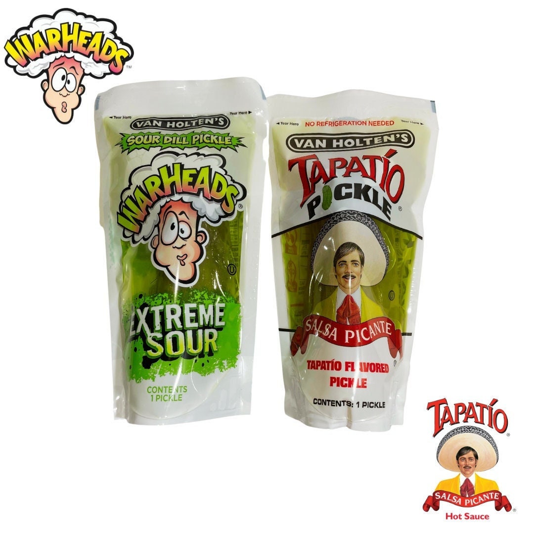 Warheads Extreme Sour Pickle and Spicy Tapatio Pickle Combo Jumbo ...