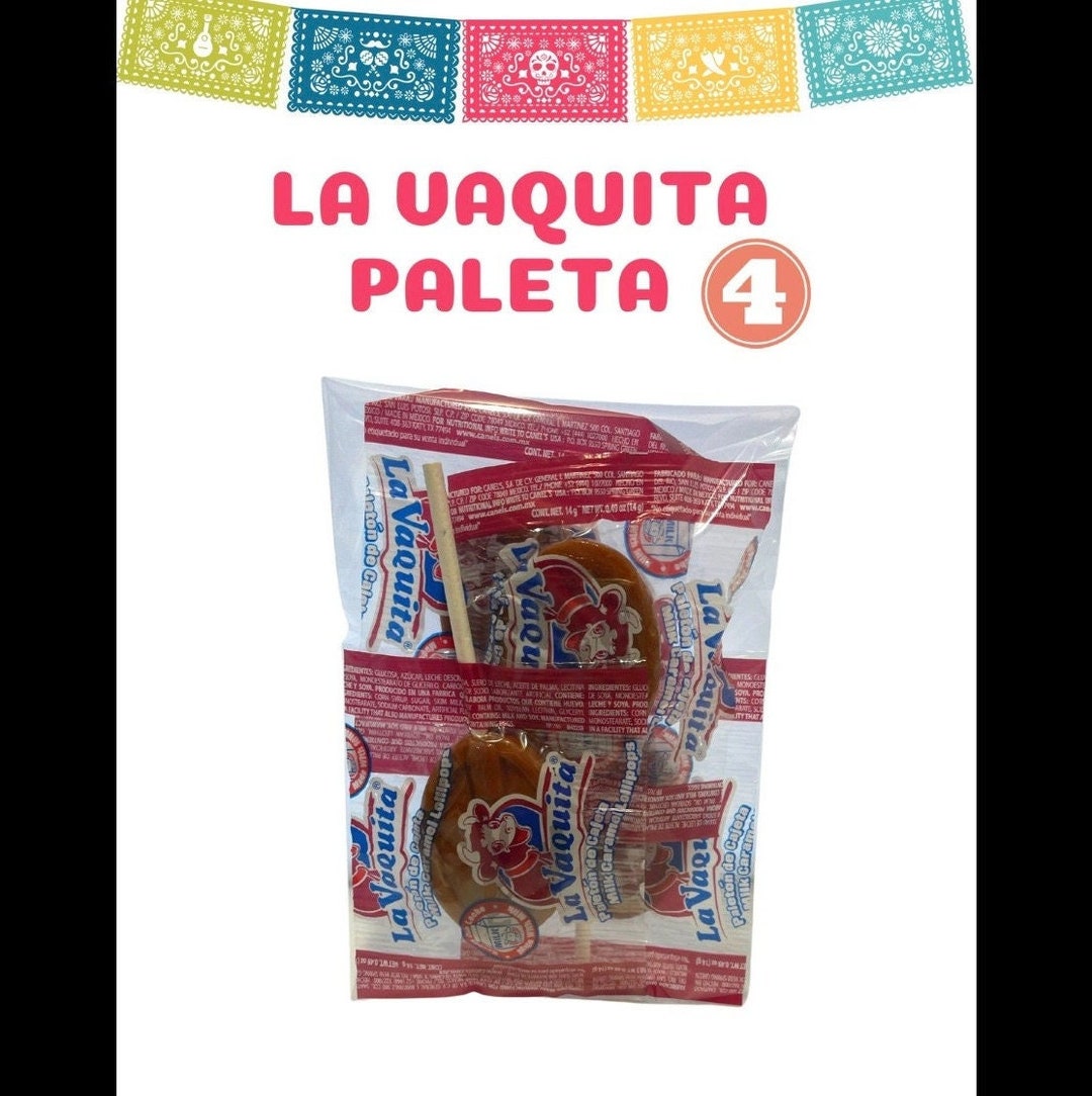 La Vaquita Paleta 4 Ct Baggie Milk Caramel Lollipop/ Paleta De Cajeta ...