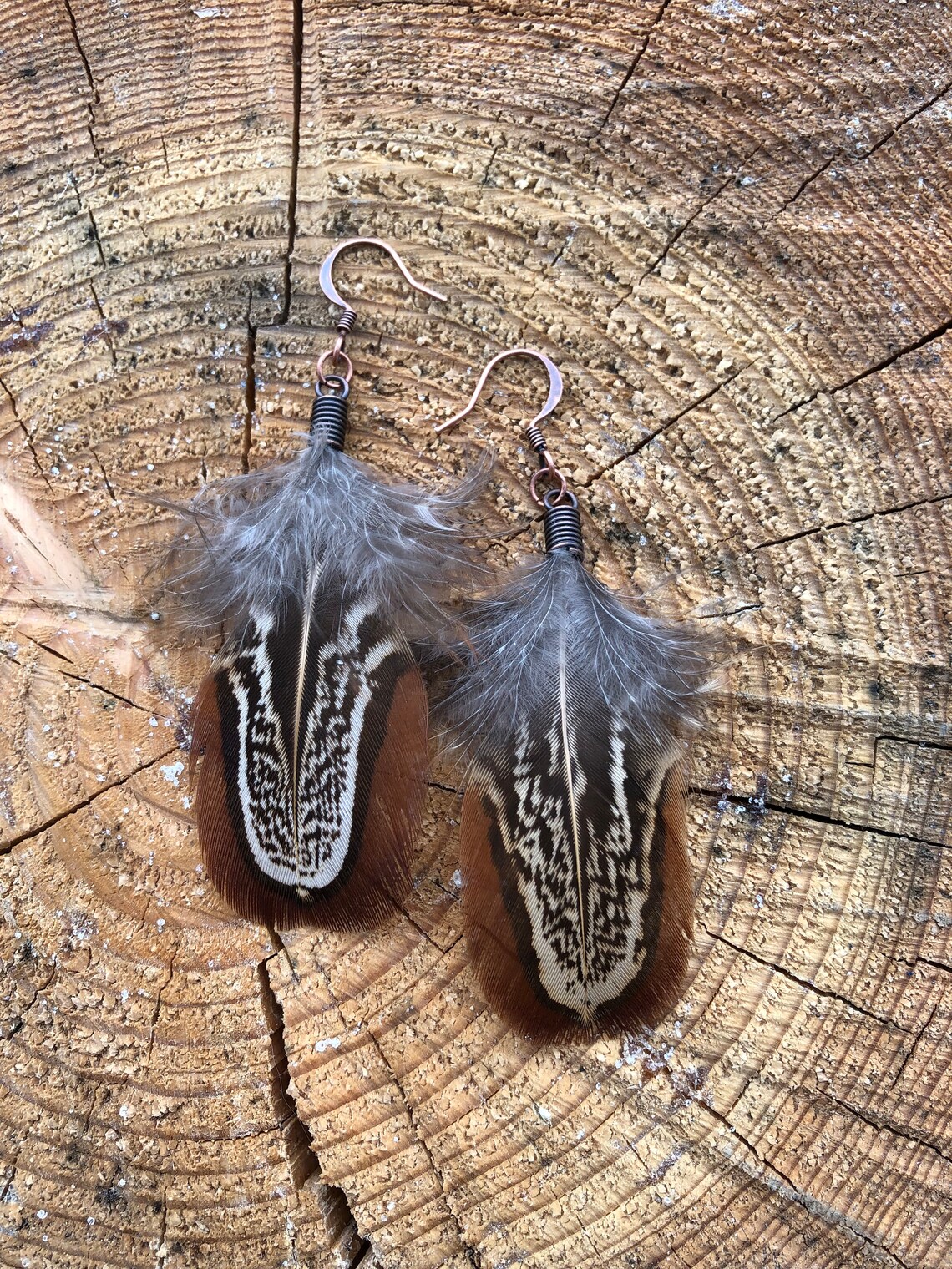 Pheasant Feather Earringsfeather Jewelryauthentic Feathers - Etsy