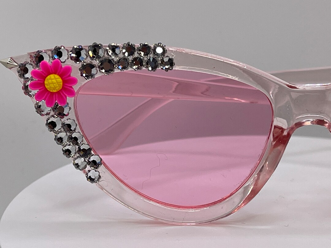 Barbie Pink Flower Cat Eye Clear Swarovski Bling - Etsy