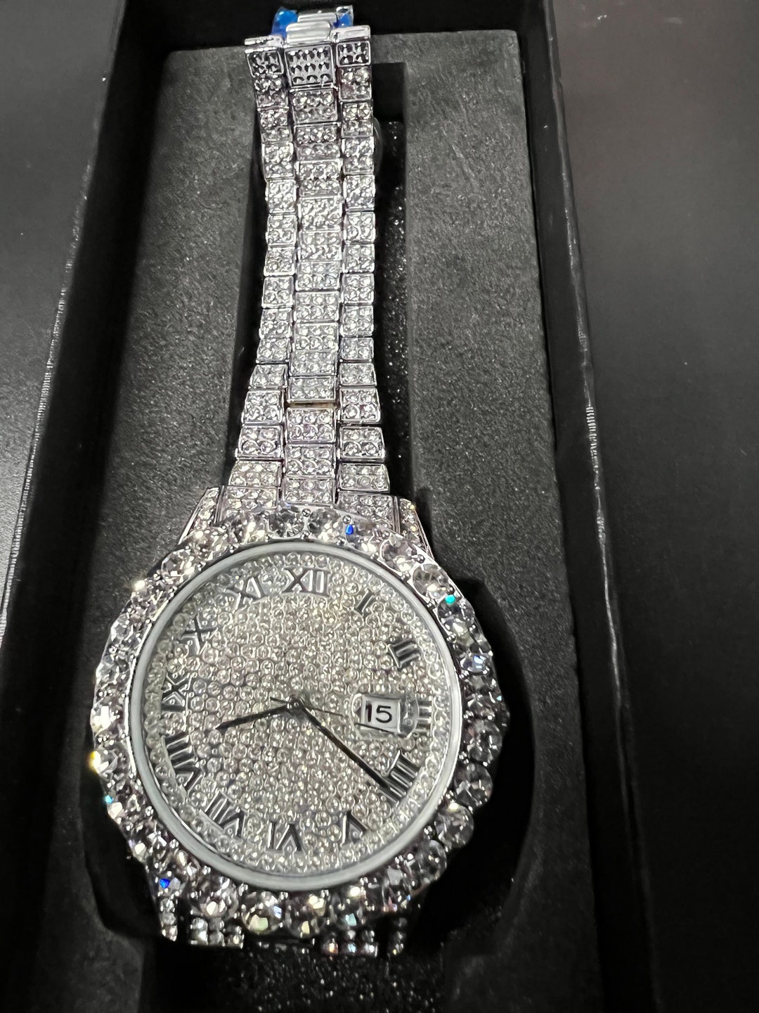 Silver Watch ,THE HIP HOP Big Dial Full Iced Out ,men Watches ...