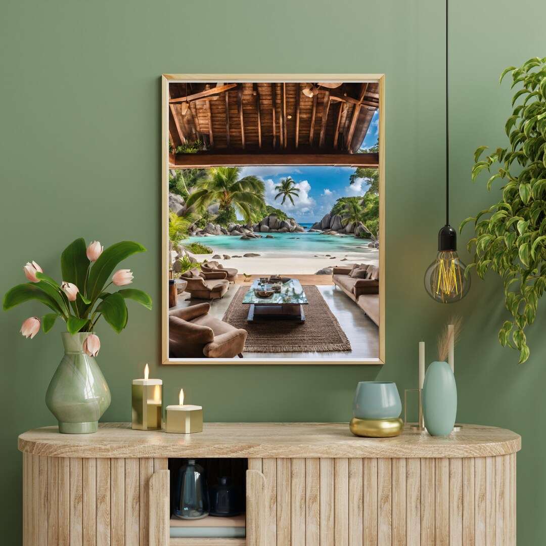African Paradise Island Art, Vacation Art, Seychelles Art , Wall Art ...