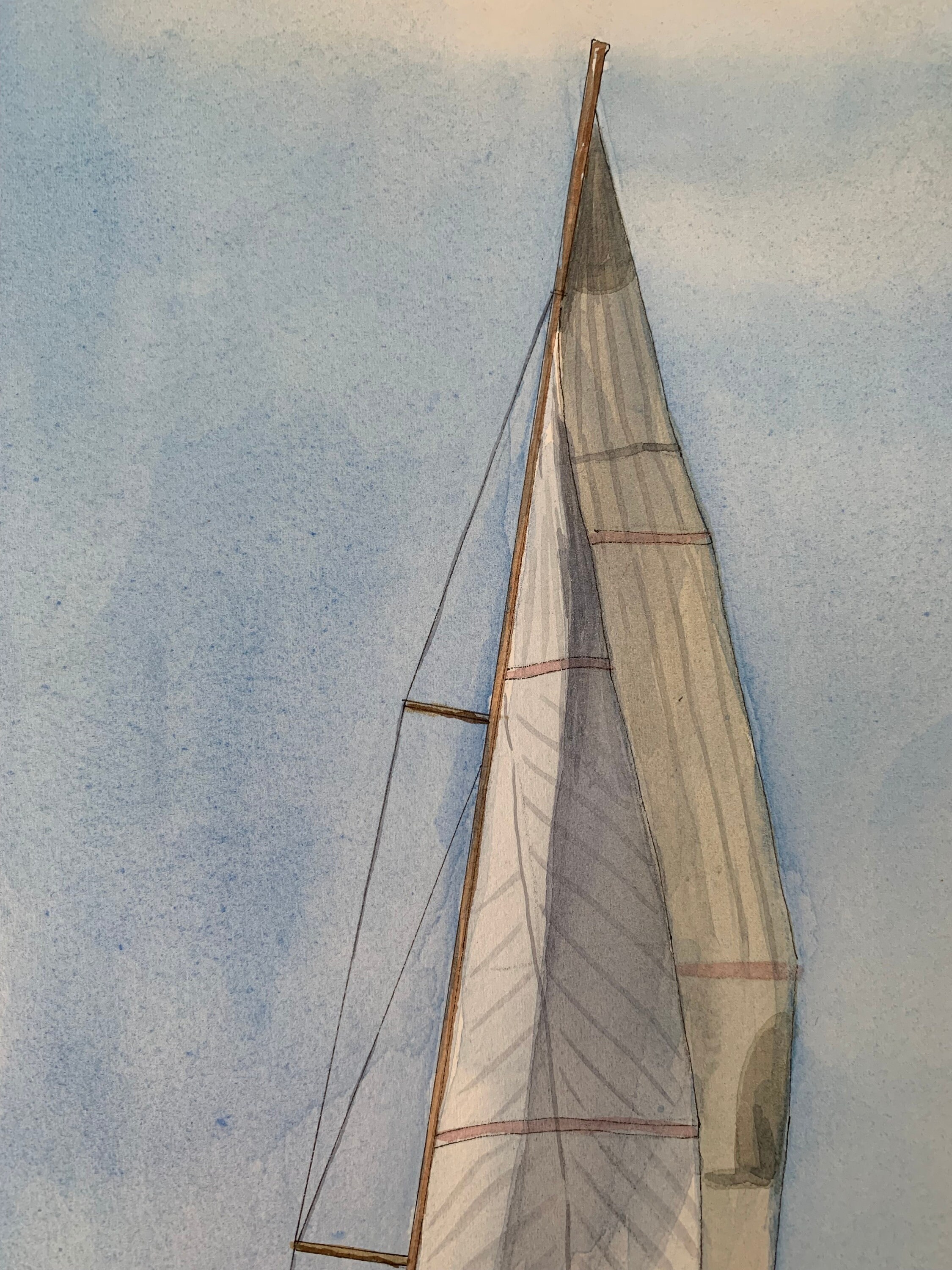 Original Watercolour and Ink Painting/regatta Painting 36cm (W) X 55cm ...
