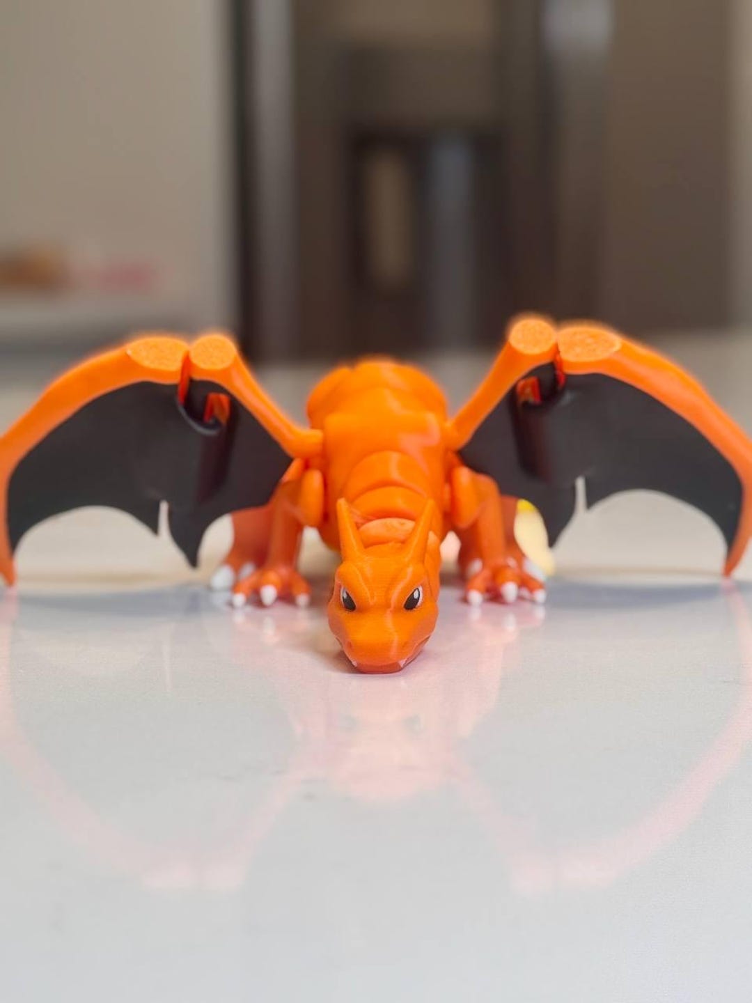 Articulated Dragon Toy Flexible Orange Dragon Figure Desk Decor Fidget ...