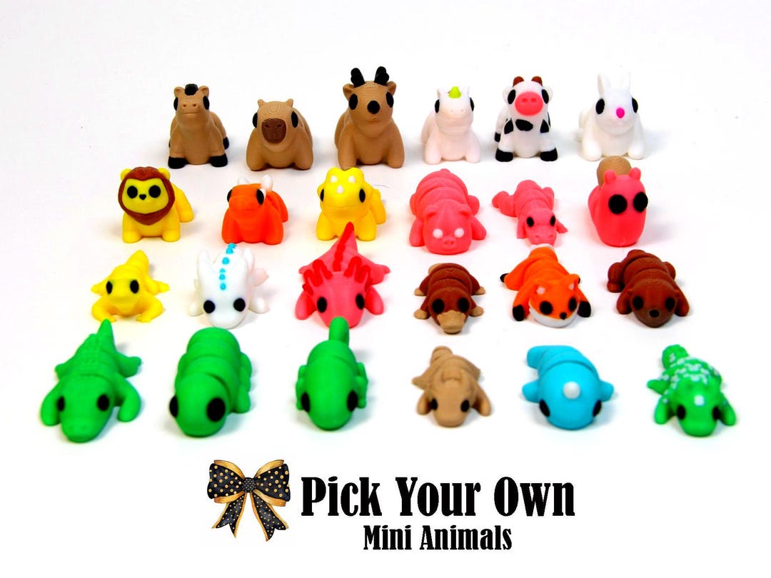 3D Printed Mini Pocket Pet Animals - Articulated Fidget Toys - Tiny ...