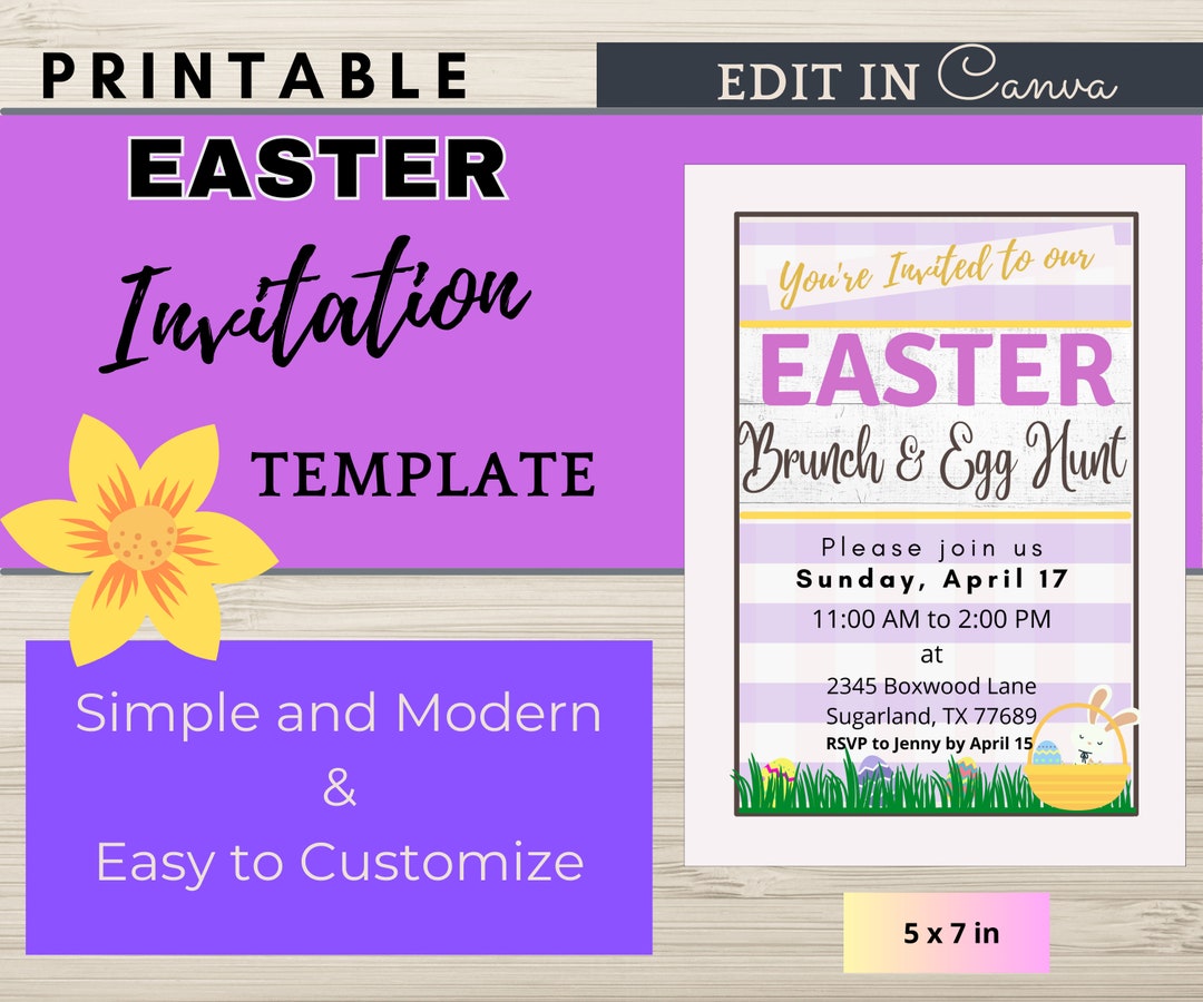 Editable Easter Invitation - Etsy