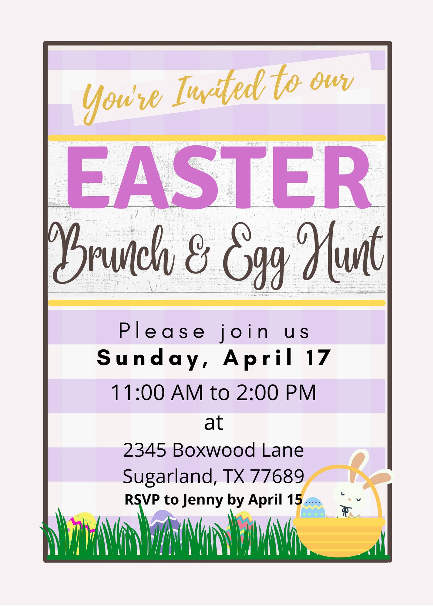 Editable Easter Invitation - Etsy
