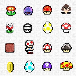 Mario 8 Bit SVG Bundle Super Mario Svg, Mario Kart Svg Files, Mario ...