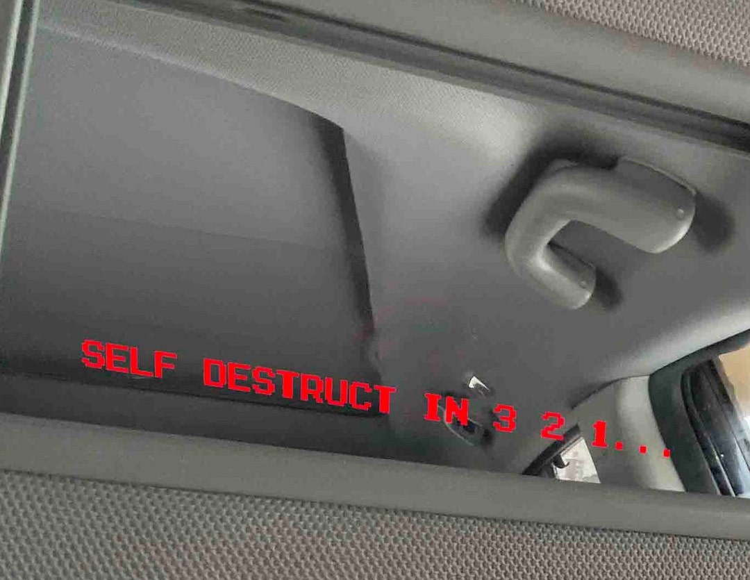 Self Destruct in 321 Car Mirror Decal Funny Rearview Mirror Sticker ...