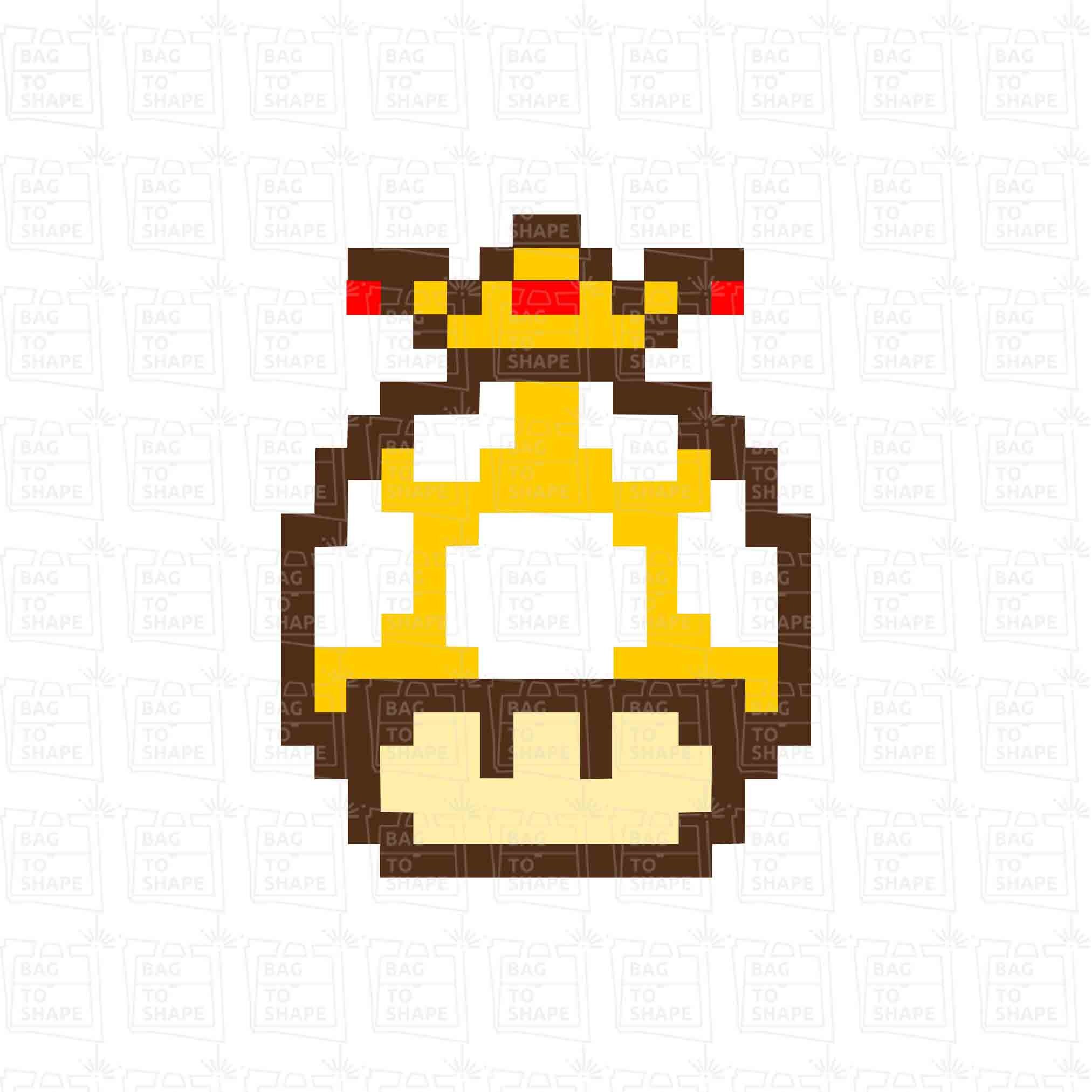 8-bit Golden Dash Mushroom Digital Art Download SVG JPG - Etsy