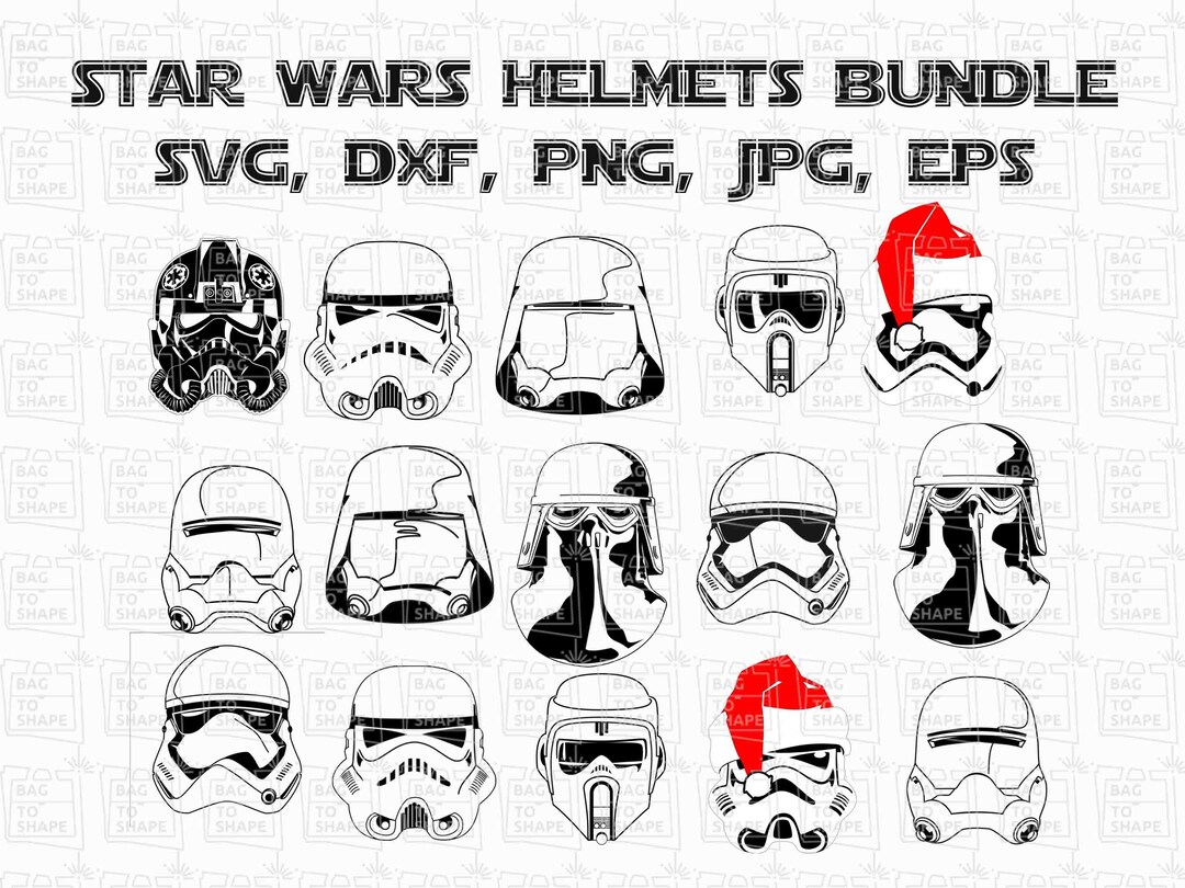 Storm Trooper Helmets Bundle Digital Art Download SVG Eps JPG PNG Dxf Digital Products - Etsy