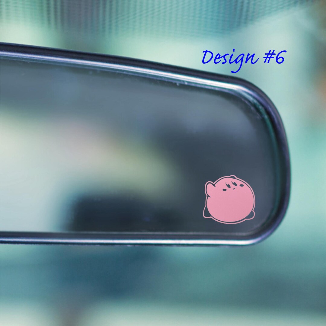 Cute Kirby Peeker Tiny Anime Car Decal Rearview Mirror Sticker - Etsy