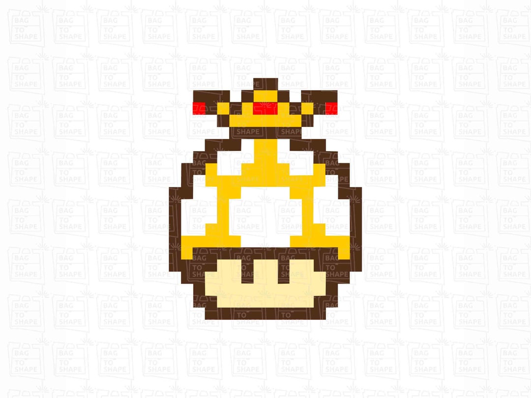 8-bit Golden Dash Mushroom Digital Art Download SVG JPG - Etsy