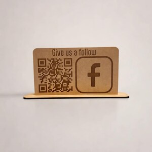 Custom QR Code Sign | Wooden QR Code Stand | Wooden Menu Display ...