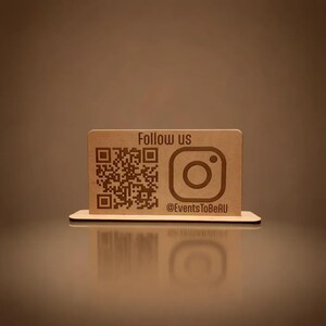 Custom QR Code Sign | Wooden QR Code Stand | Wooden Menu Display ...