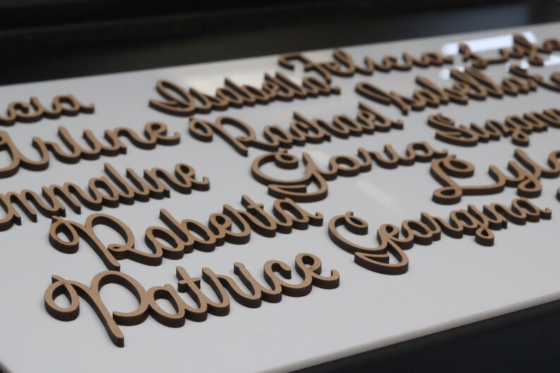 MDF Laser Cut Names | Wedding Place Names | Table Decoration - Etsy