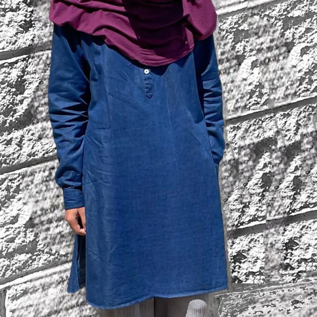 Girls Modest Denim Tunic, Girls Lightweight Denim Shirt Tunic, Girls ...