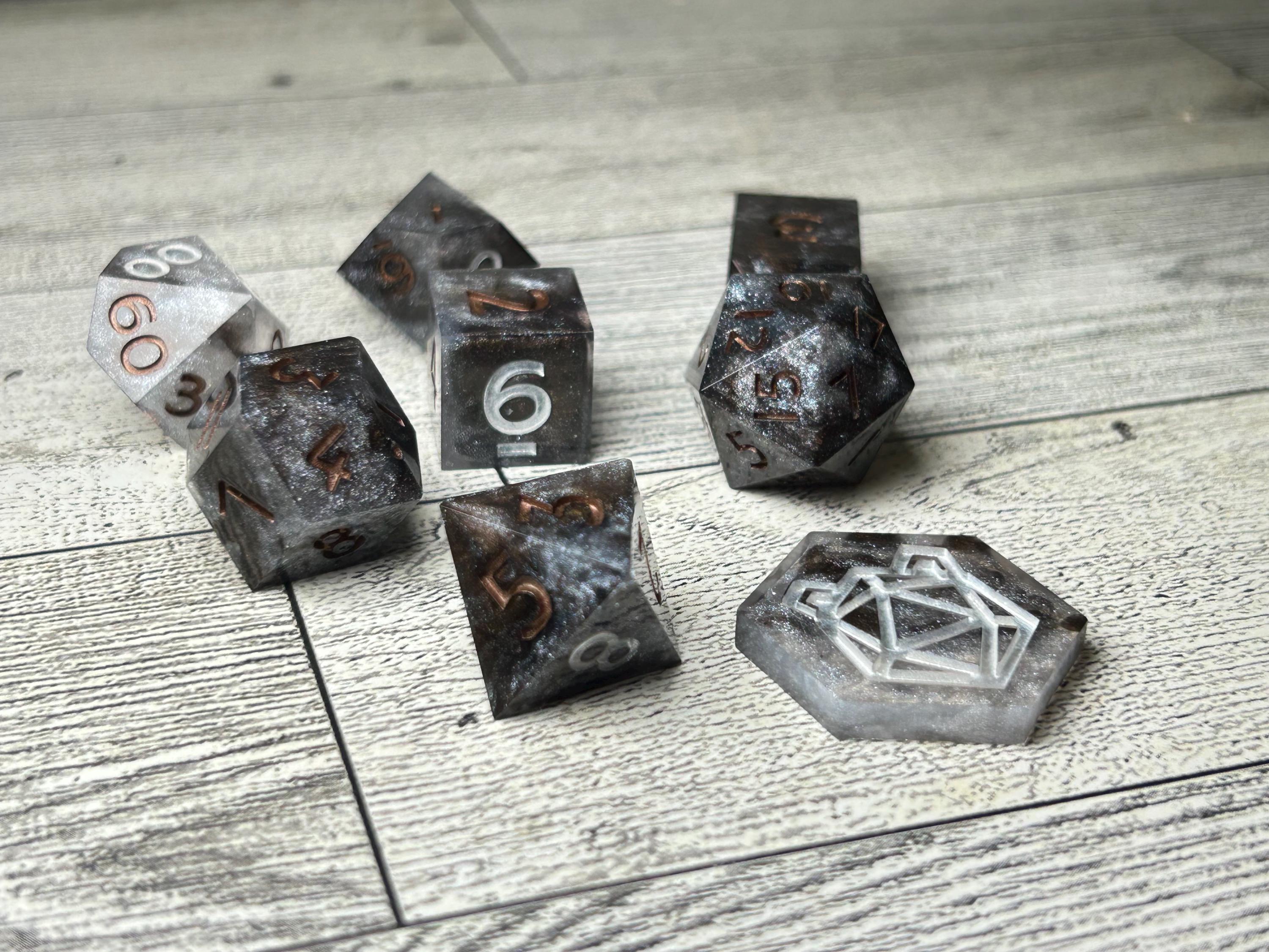 Abandoned Iron Mine - Handmade 8-piece DND Dice Set - Etsy