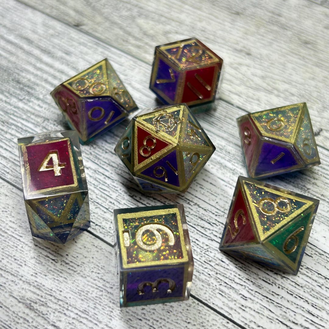 Santa’s Workshop - Stained Glass Inspired Handmade Sharpedge Resin Dice ...