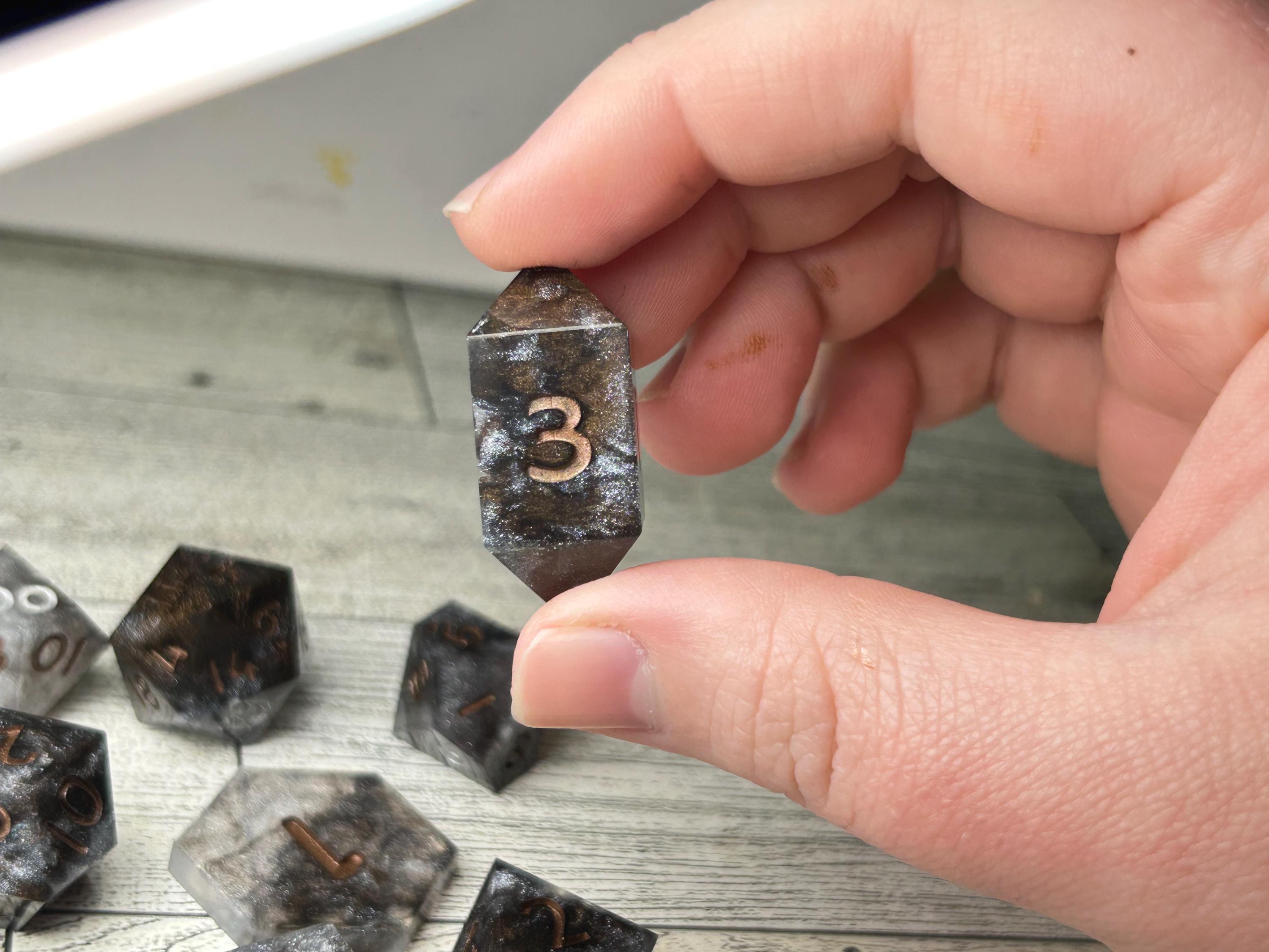 Abandoned Iron Mine - Handmade 8-piece DND Dice Set - Etsy